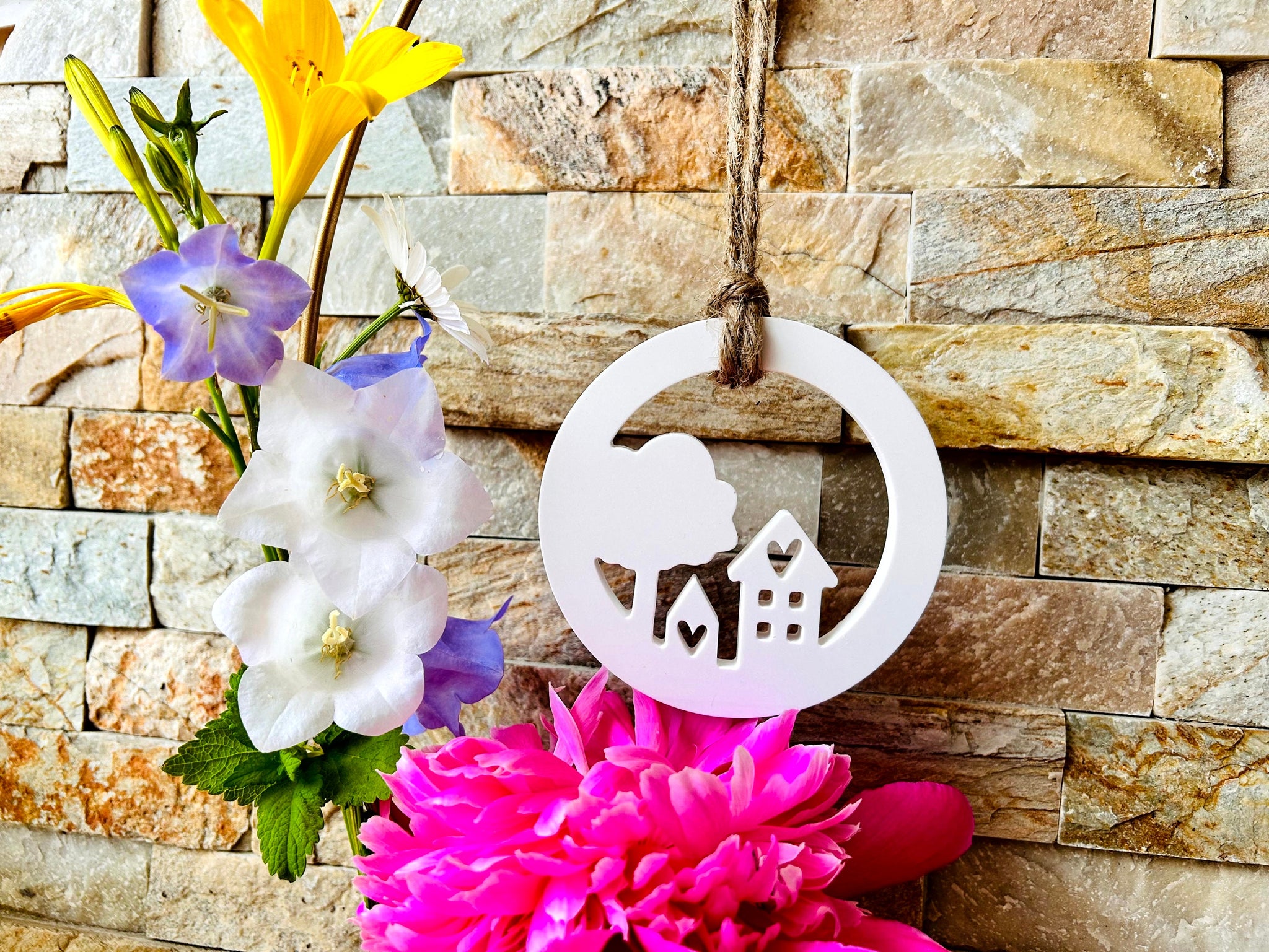 Silikon - Gießform - Loop - Häuser mit Baum - Ring