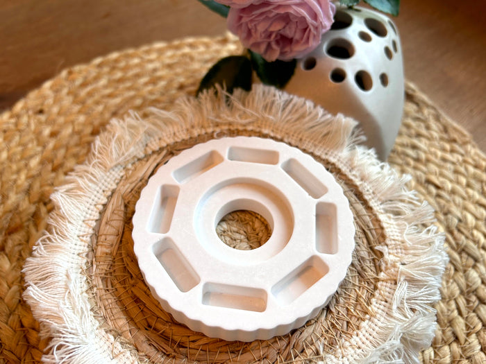 Silikon - Gießform - Windlicht mit Rillen - Klötzchen Lichthäuser - Li